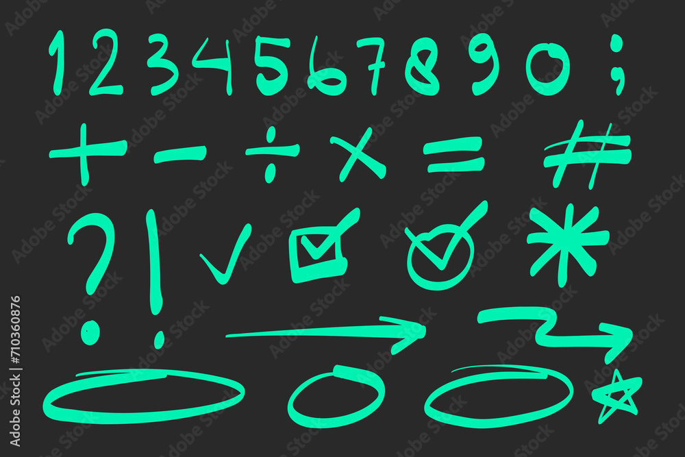 Hand drawn circle and arrow line for highlighting text. Rounds Bubbles ...