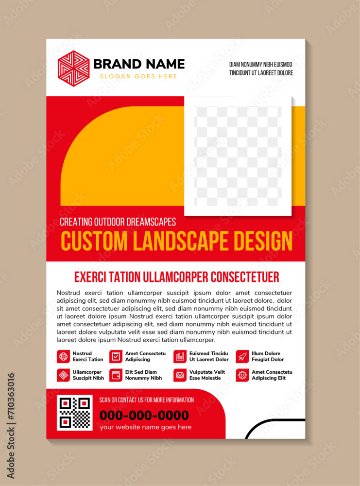 custom landscape design flyer design template use horizontal layout ...
