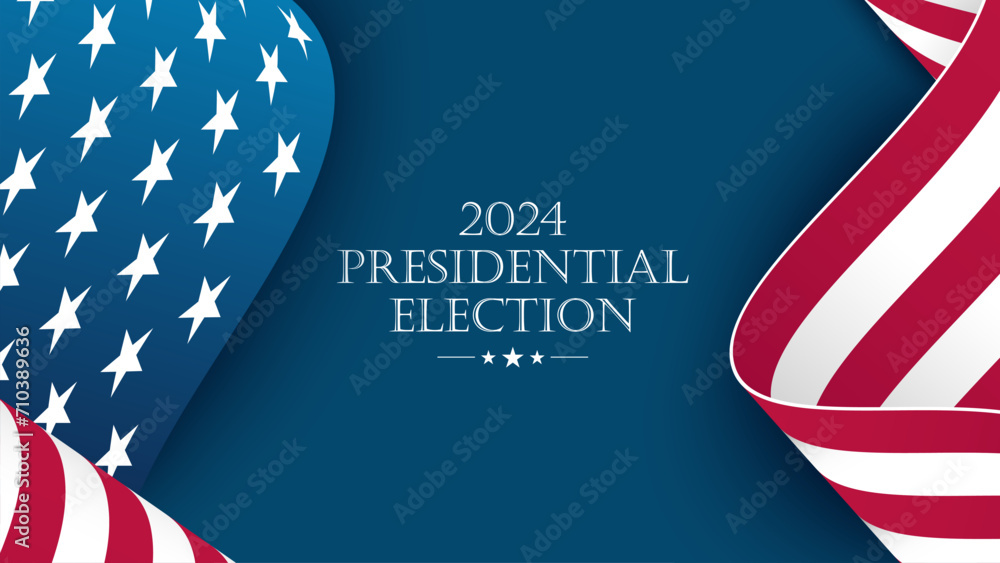 USA Presidential Elections Banner. 2024 US President Election Event ...