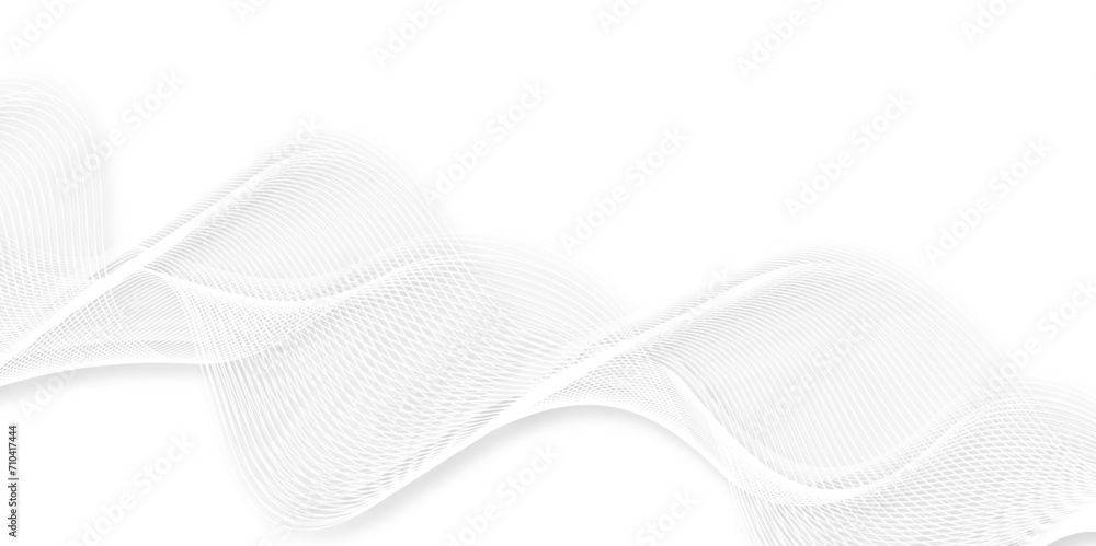 Abstract white smooth element wavy modern curve lines on transparent ...
