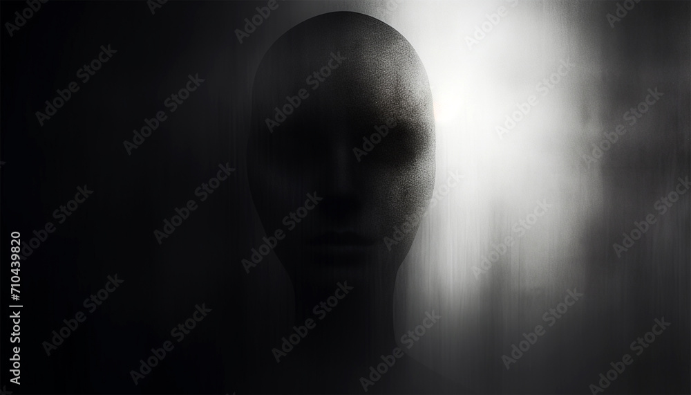 Mystical creepy creature in the shadows. Scary ghost human with smoke ...