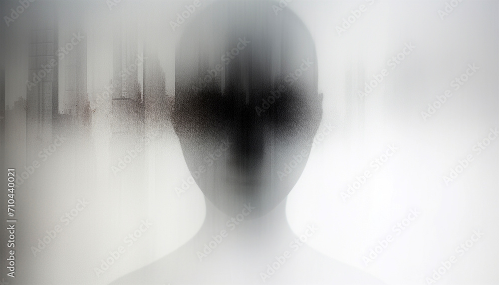 Mystical creepy creature in the shadows. Scary ghost human with smoke ...