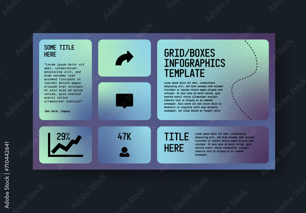 Grid Layout Infographics Template with gradients Stock Template | Adobe ...