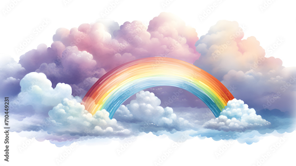 Rainbow and Clouds, PNG, Transparent, No background, Clipart, Graphic ...