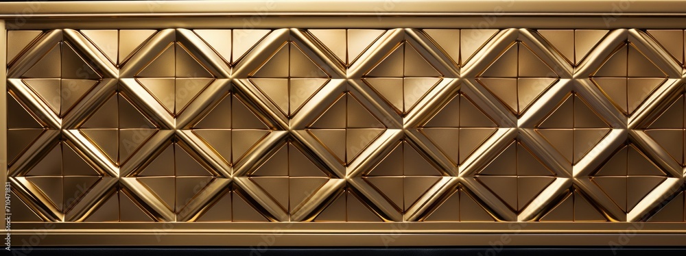 Elegant 3D geometric wall panel with a luxurious golden finish ...