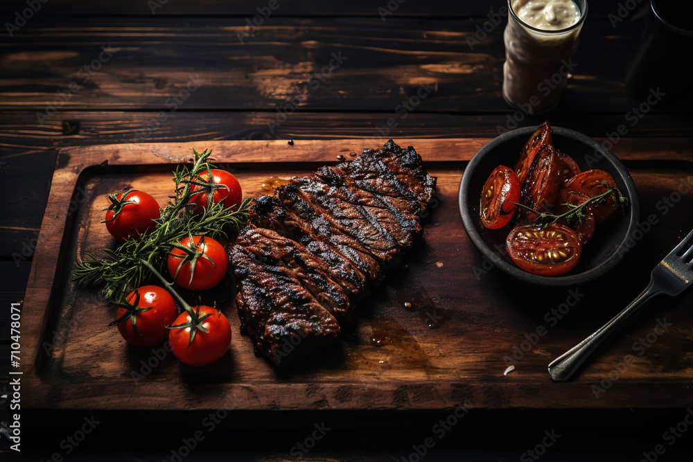 Gaucho cooking the meat on the fire, making the barbecue on the coals ...