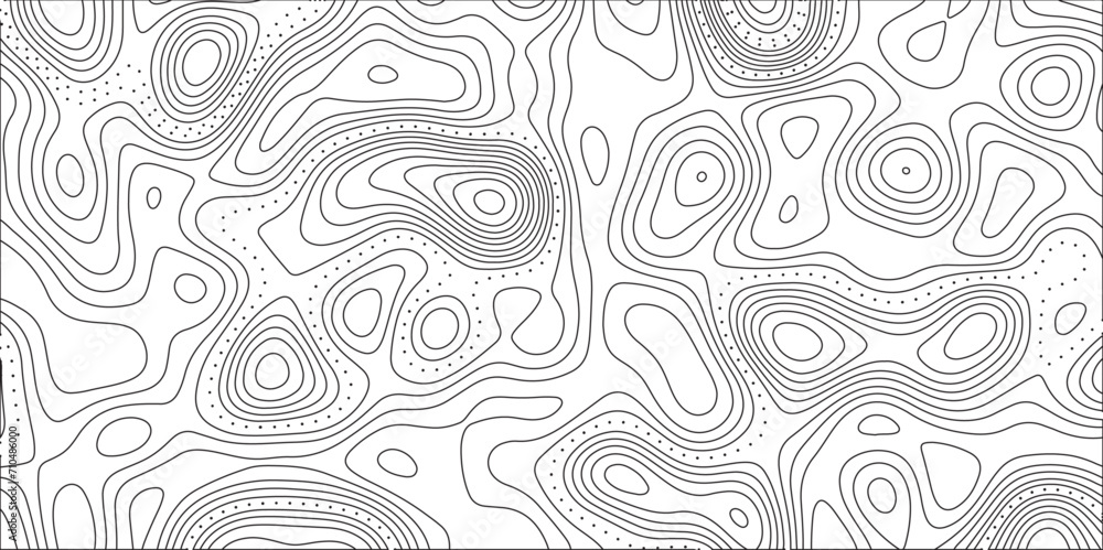 Abstract white on black background Topographic line map pattern ...