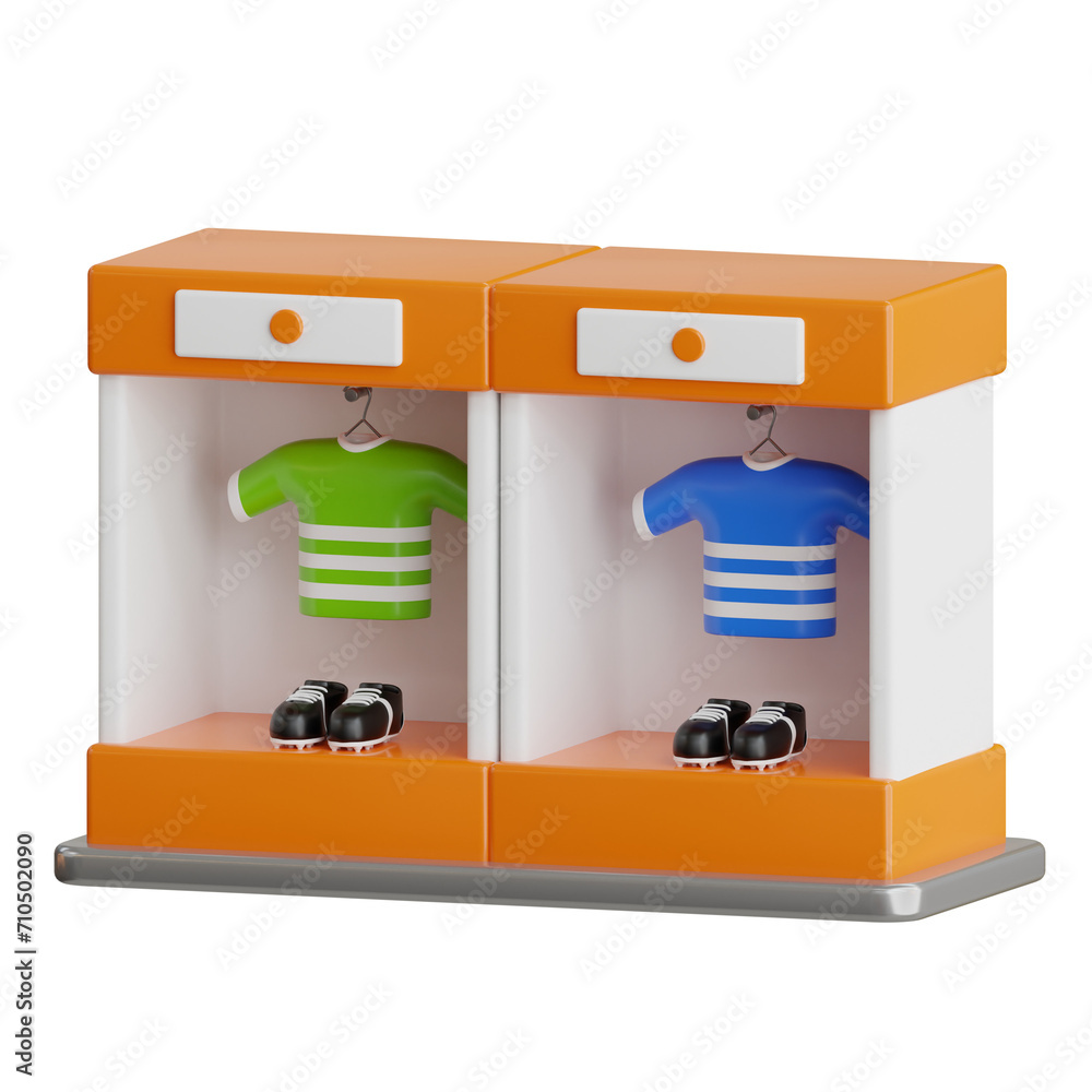 3D Lockers Model Storage Spaces Clean and Functional. 3d illustration ...