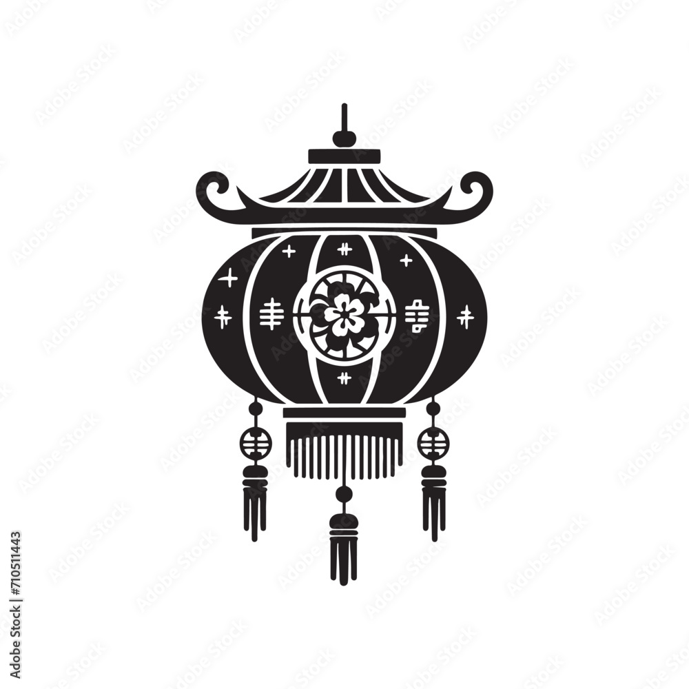 Ethereal Glow Reimagined: Enchanting Chinese Lanterns Silhouette Series ...