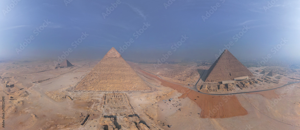 View of The Giza Necropolis, Famed archaeological site featuring the ...