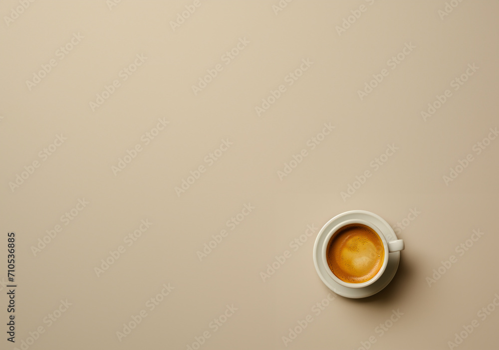 Minimalist Aesthetic of a Perfect Espresso Shot: A Top-Down View with ...