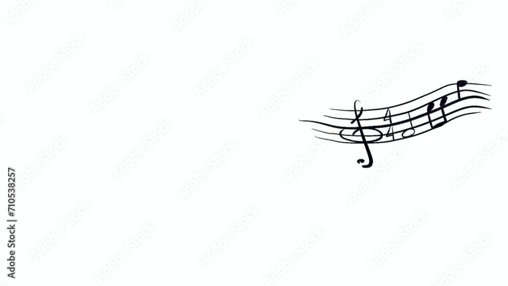 Vidéo Stock Hand drawn music stave moving on white background. Musical ...