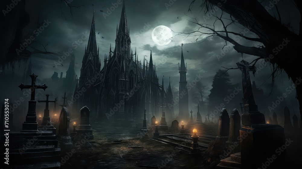 shadowy dark architecture background illustration macabre ominous ...