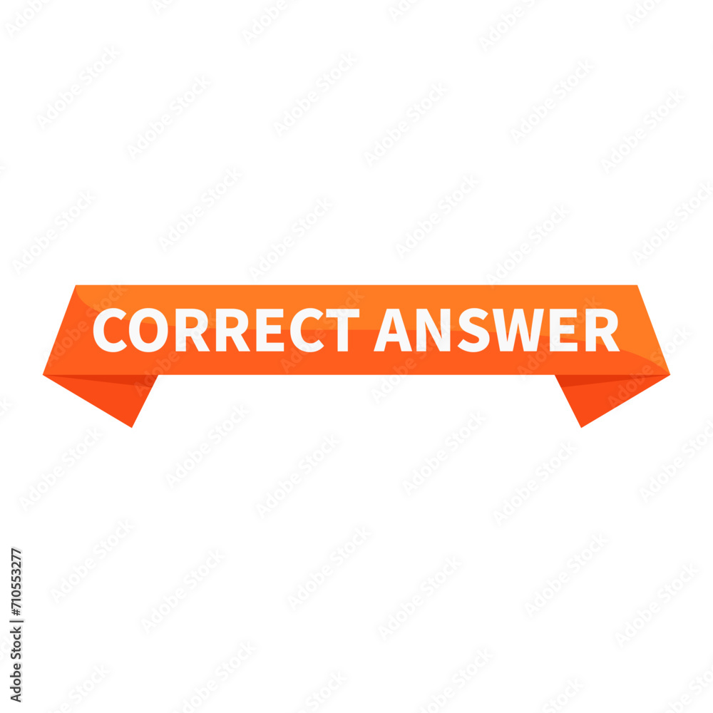 Correct Answer Orange Ribbon Rectangle Shape For Information Correct ...
