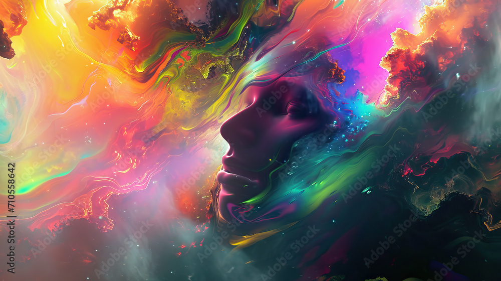 Surreal Spectrum: A surreal composition of colors and shapes in a wide ...