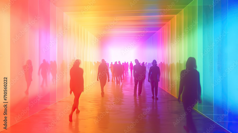 Prismatic Portal with Transparent People: A portal-like design with ...