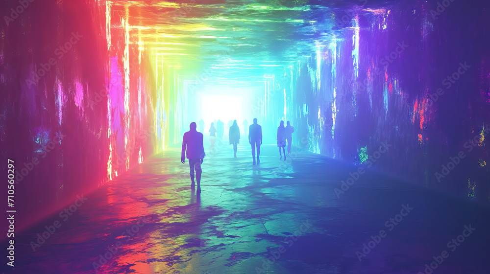 Prismatic Portal with Transparent People: A portal-like design with ...