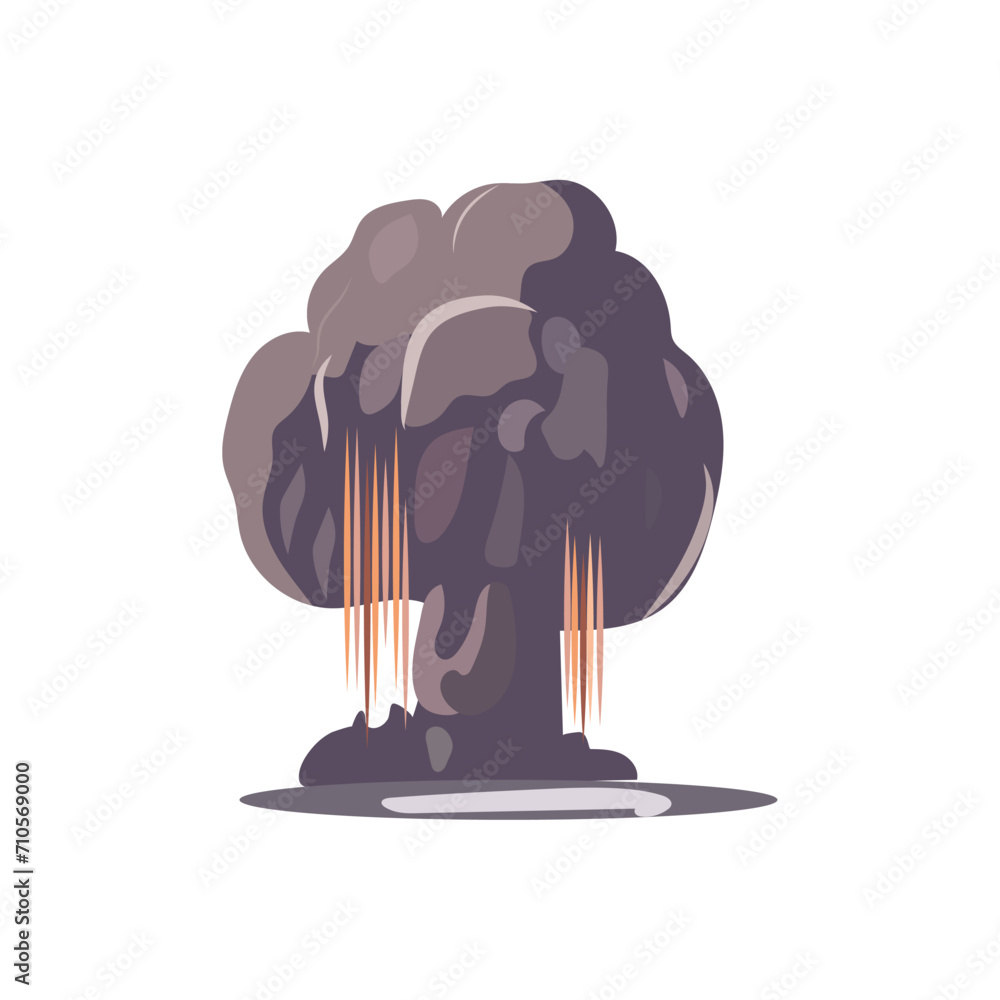 Volcano of colorful set. The cartoon design of this volcanic eruption ...