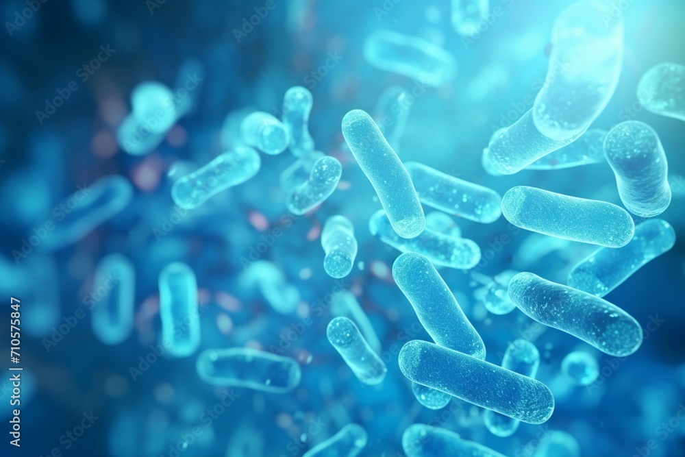 Abstract blue bacterium shapes in high scale magnification Stock ...