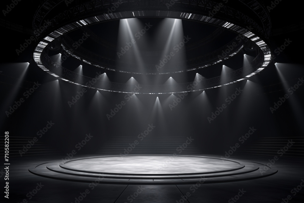 Artistic performances stage light background with spotlight illuminated ...
