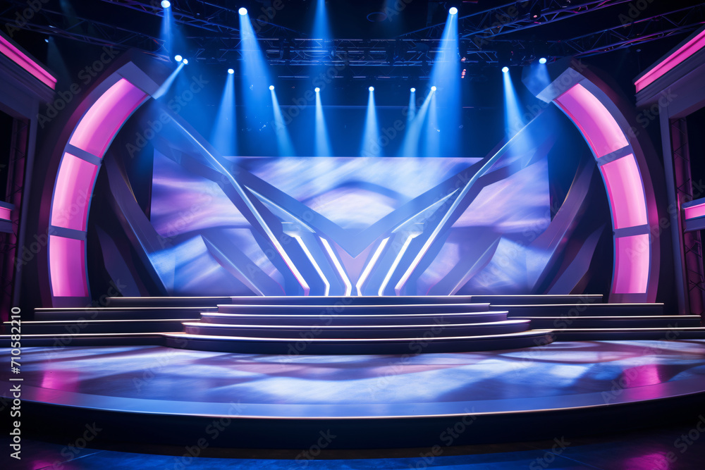 Modern dance stage light background with spotlight illuminated for ...