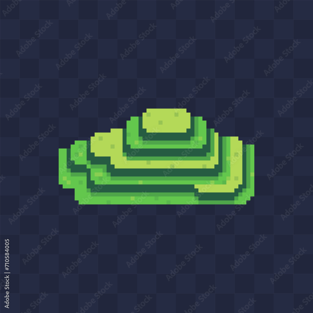 Terraced rice fields to Vietnam pixel art icon. 8-bit sprite. Sticker ...