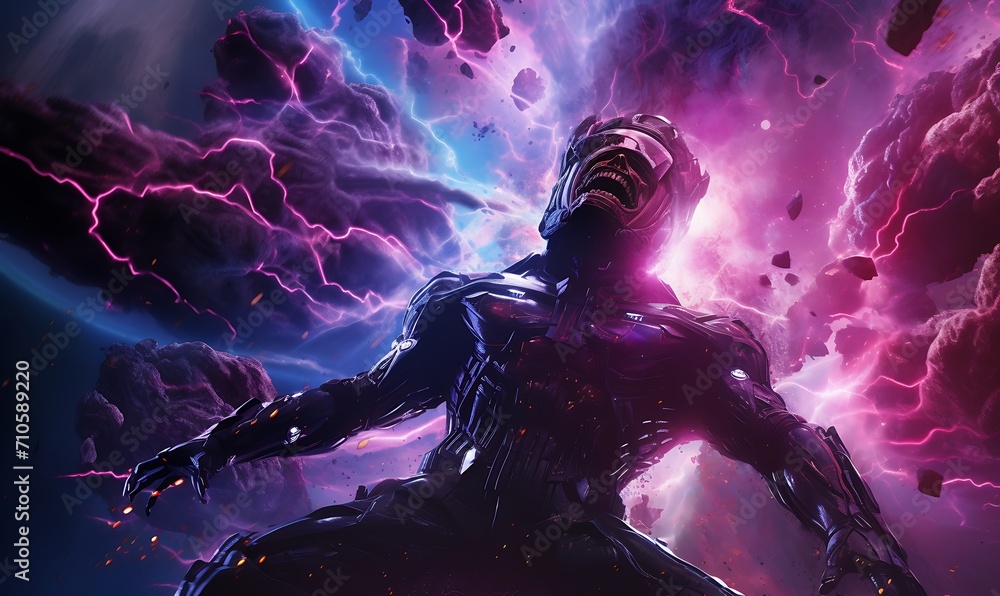 Synthwave galaxy being eaten by Galactus, HDR, cinematic, ultrawide ...