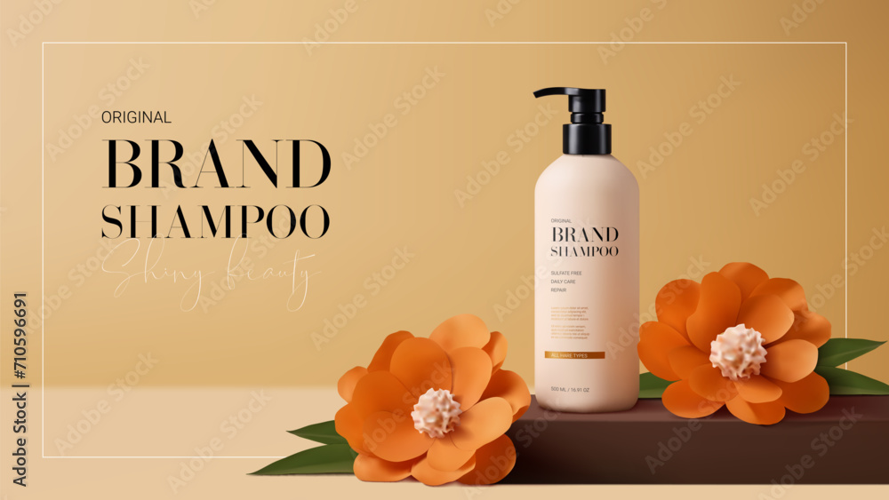 Ad banner for promotion shampoo. Ad banner with minimalist design ...