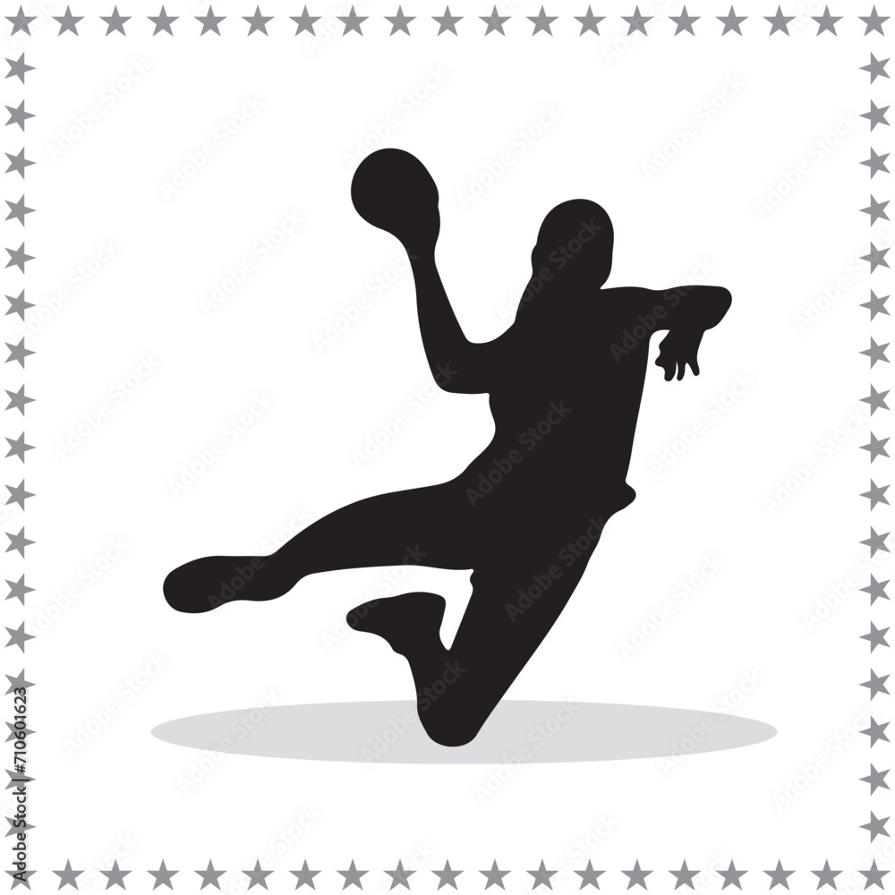 Handball Silhouette, cute Handball Vector Silhouette, Cute Handball ...