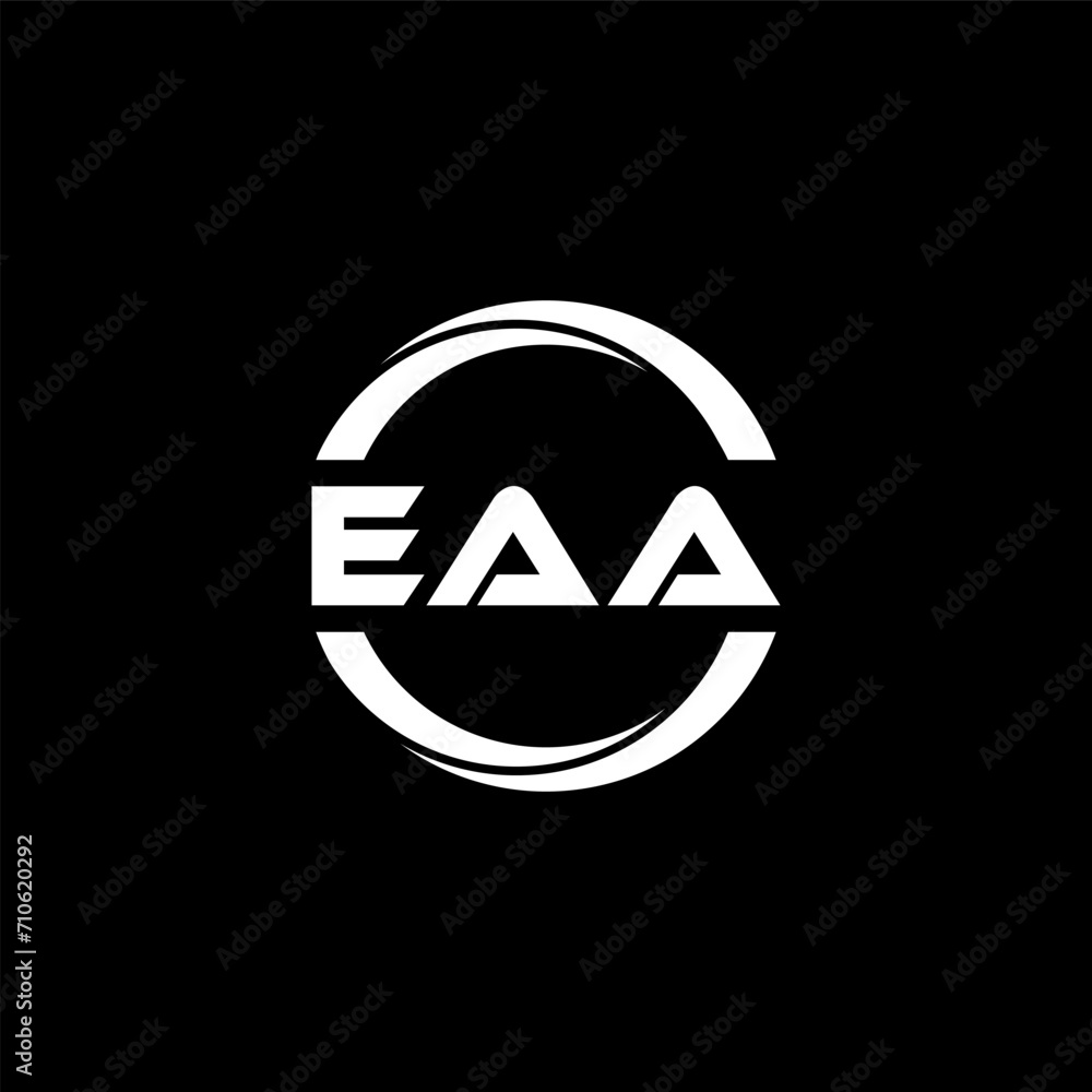 EAA letter logo design with black background in illustrator, cube logo ...