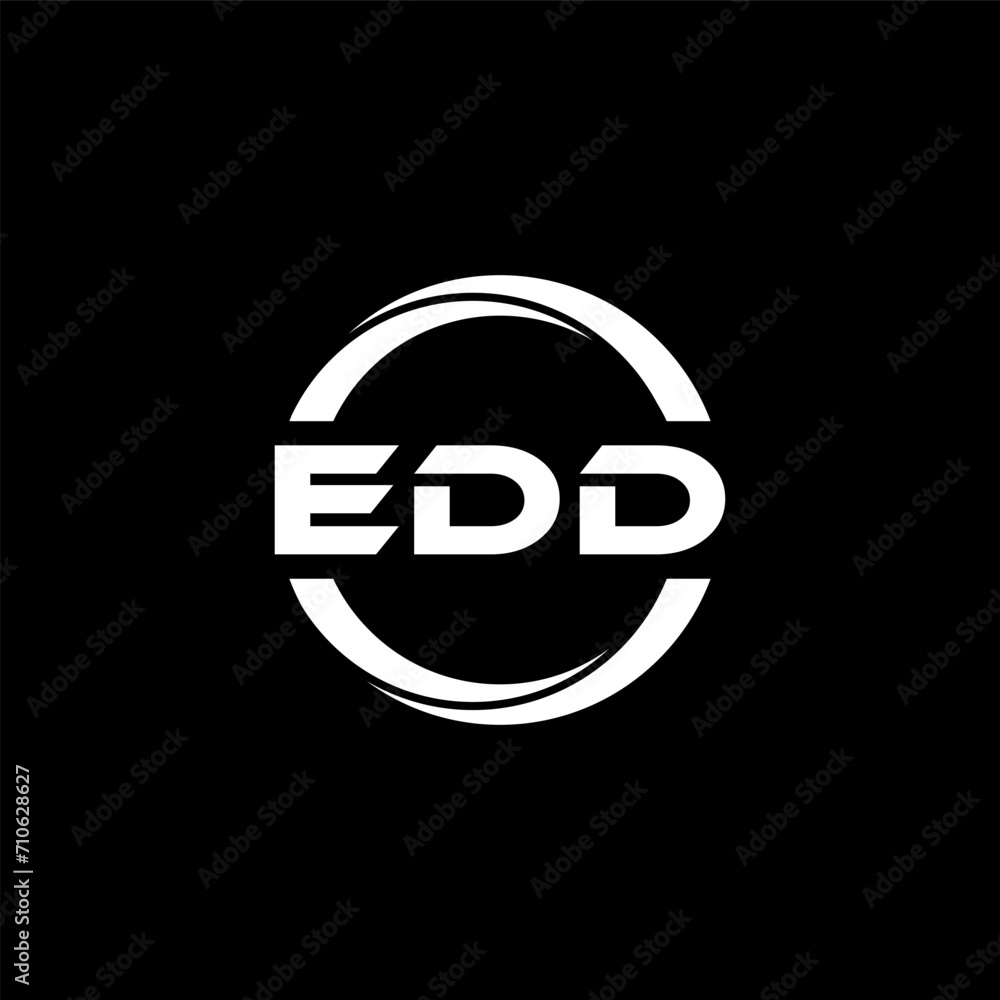 EDD letter logo design with black background in illustrator, cube logo ...