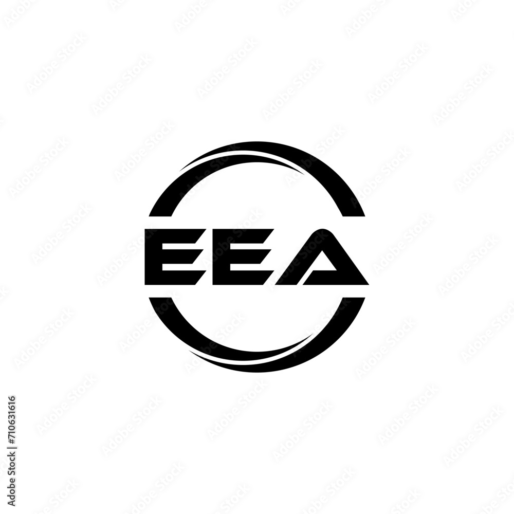 EEA letter logo design with white background in illustrator, cube logo ...