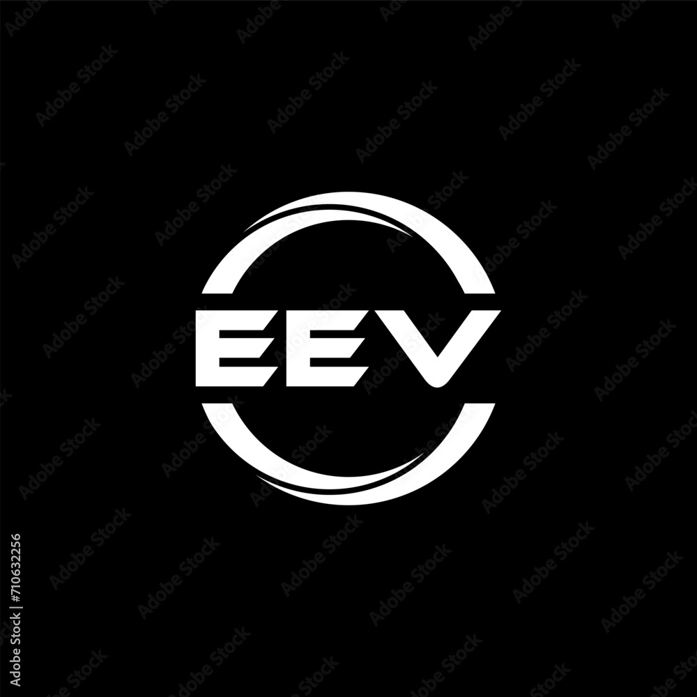 EEV letter logo design with black background in illustrator, cube logo ...