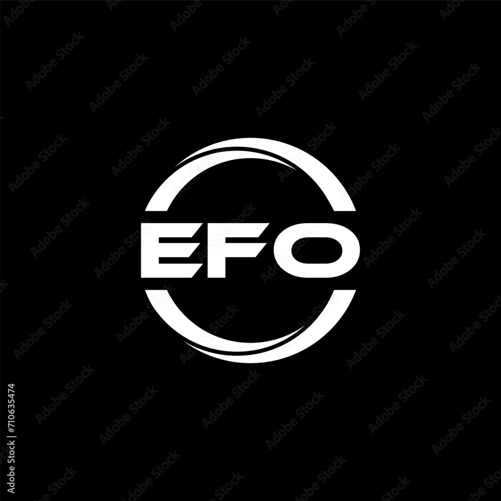 EFO letter logo design with black background in illustrator, cube logo ...