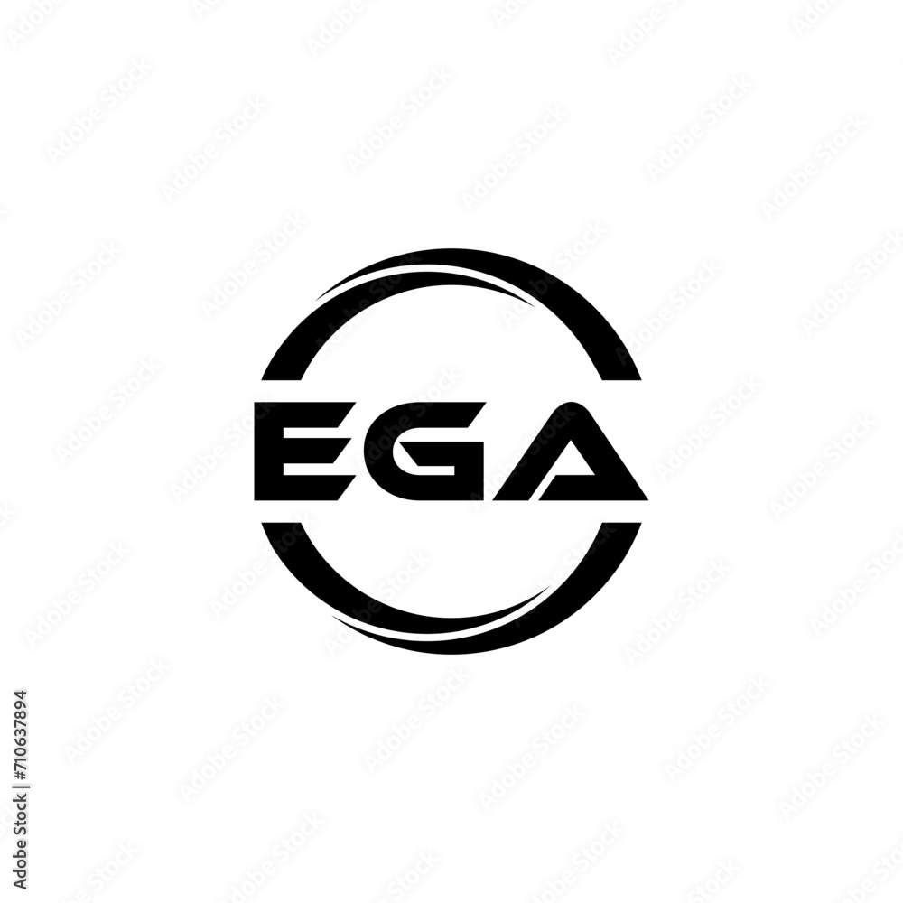 Vecteur Stock EGA letter logo design with white background in ...