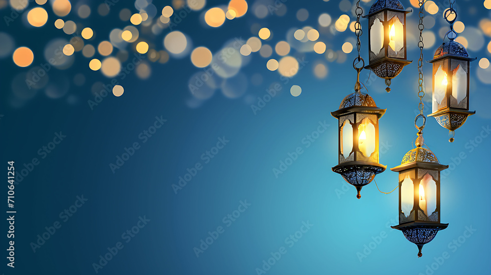 Arabic lantern of Ramadan Kareem celebration night beautiful background ...