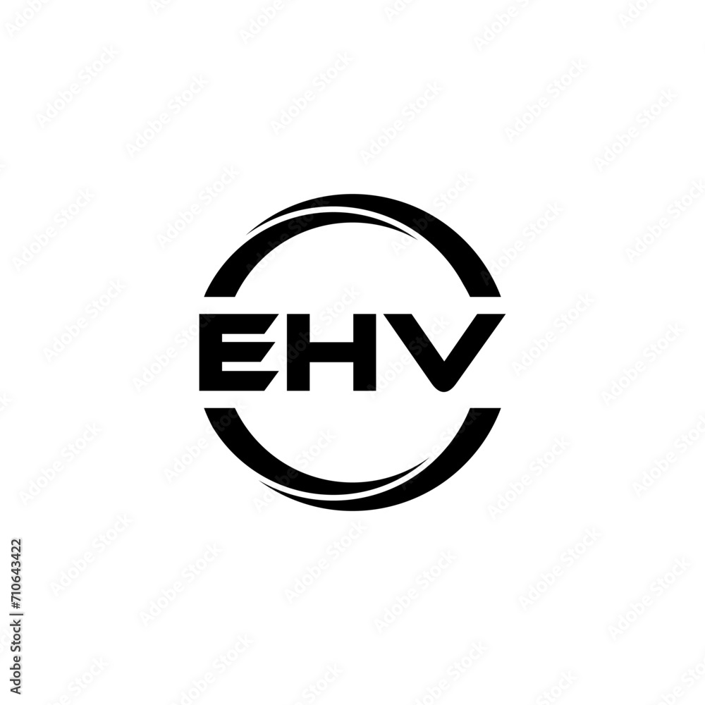 EHV letter logo design with white background in illustrator, cube logo ...