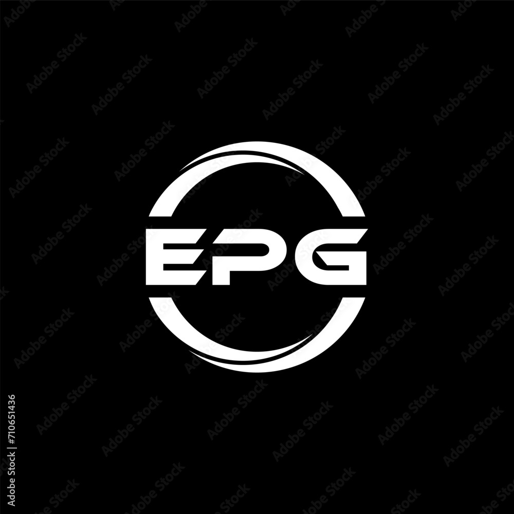EPG letter logo design with black background in illustrator, cube logo ...