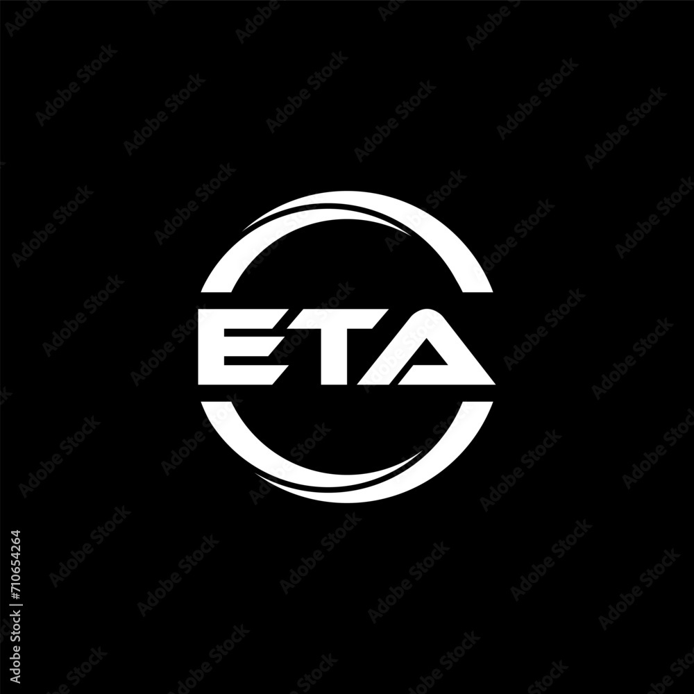 Vecteur Stock ETA letter logo design with black background in ...