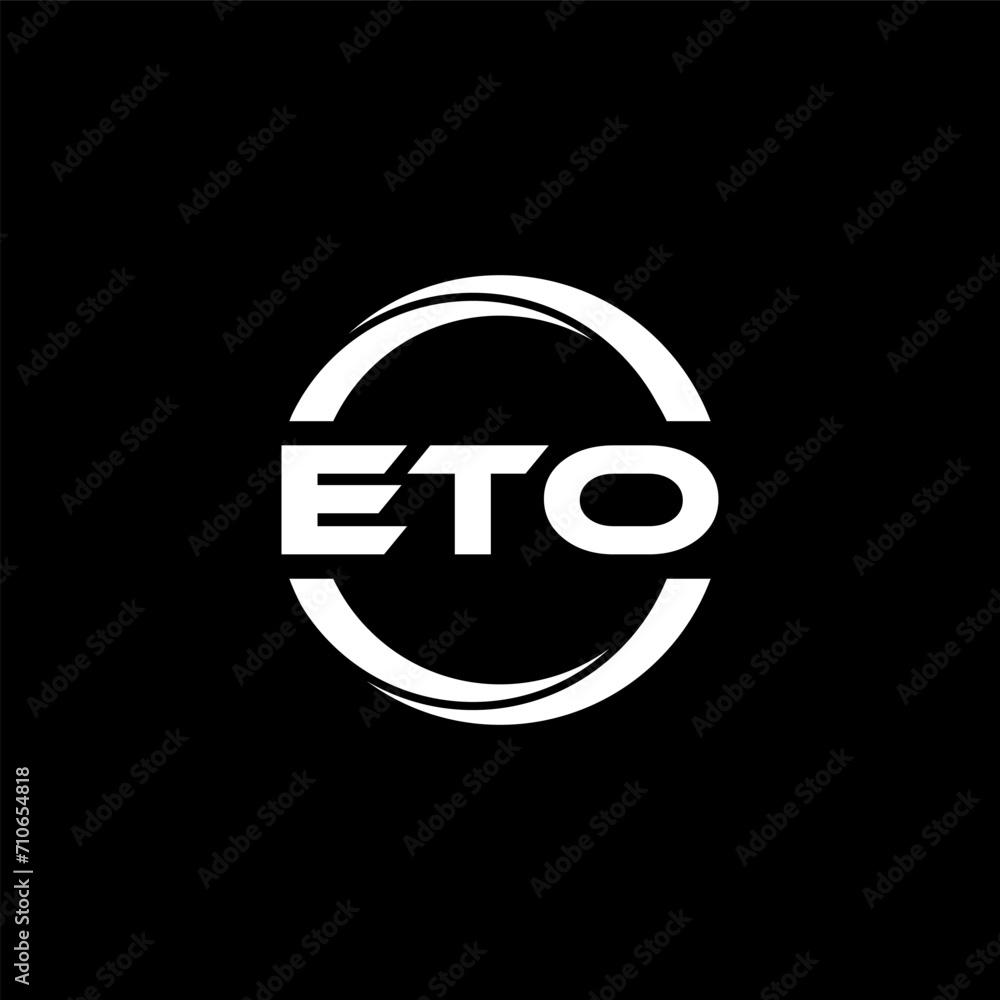ETO letter logo design with black background in illustrator, cube logo ...