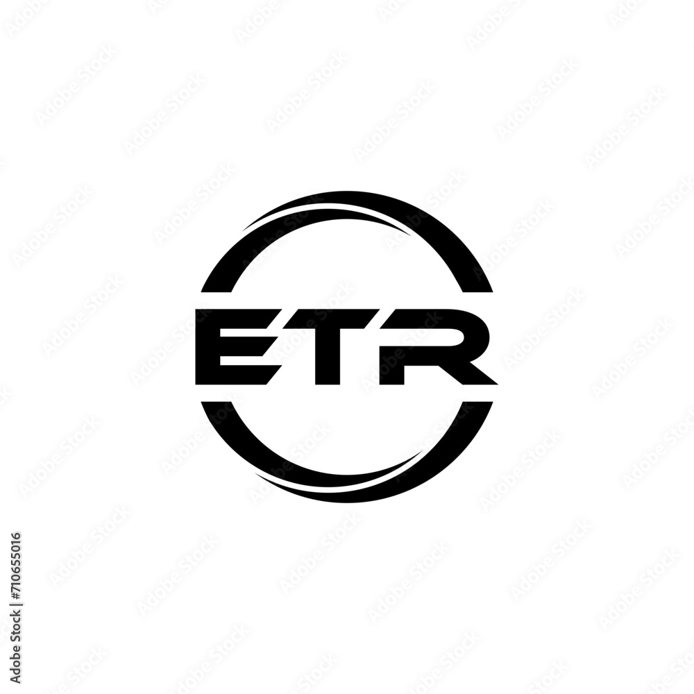 ETR letter logo design with white background in illustrator, cube logo ...