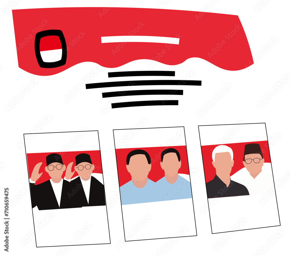 election paper, voting paper, pemilu 2024, surat suara pemilu Stock ...