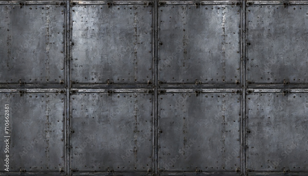 seamless grungy scratched old steel wall panels background texture ...