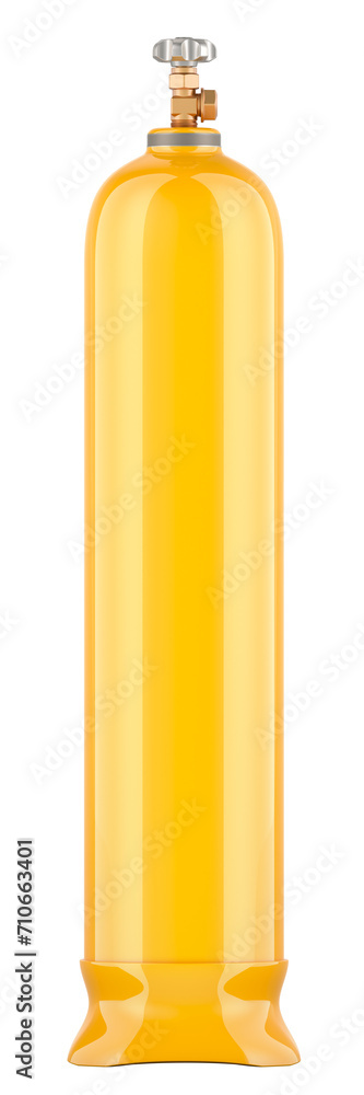 Yellow gas cylinder with Ammonia NH3 or chlorine Cl, 3D rendering ...
