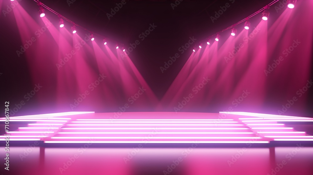 Empty stage light background with spotlight illuminated stage for ...