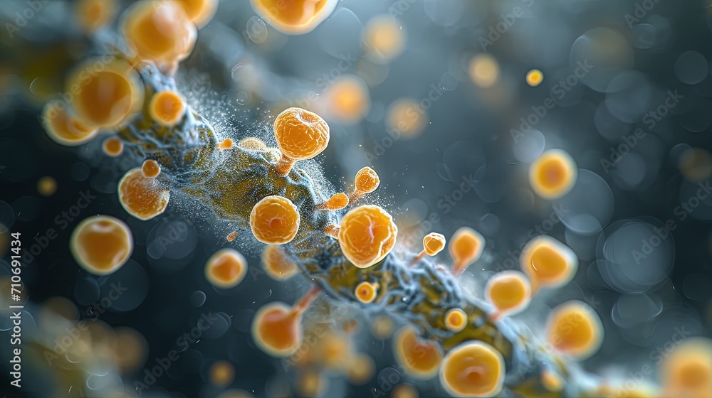 Candida Auris fungus, Extensive network Microscopic hyphae of a white ...