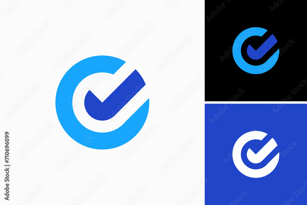 Letter O with check mark vector logo premium Stock Vector | Adobe Stock