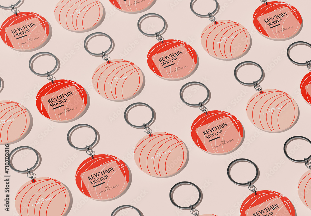 Mosaic Keychains Mockup Stock Template | Adobe Stock