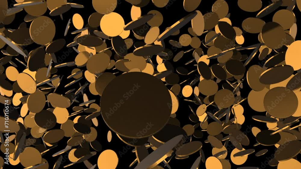 Gold coin rain animation on a transparent background. Alpha channel ...