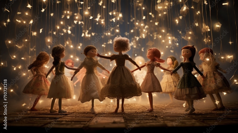 a group of little girls standing next to each other in front of a ...